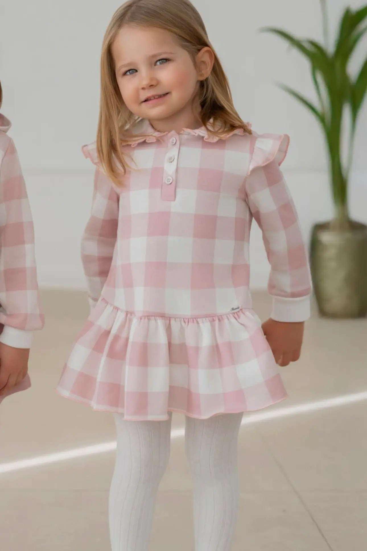 AW25 Miranda Girls Pink Check Dress