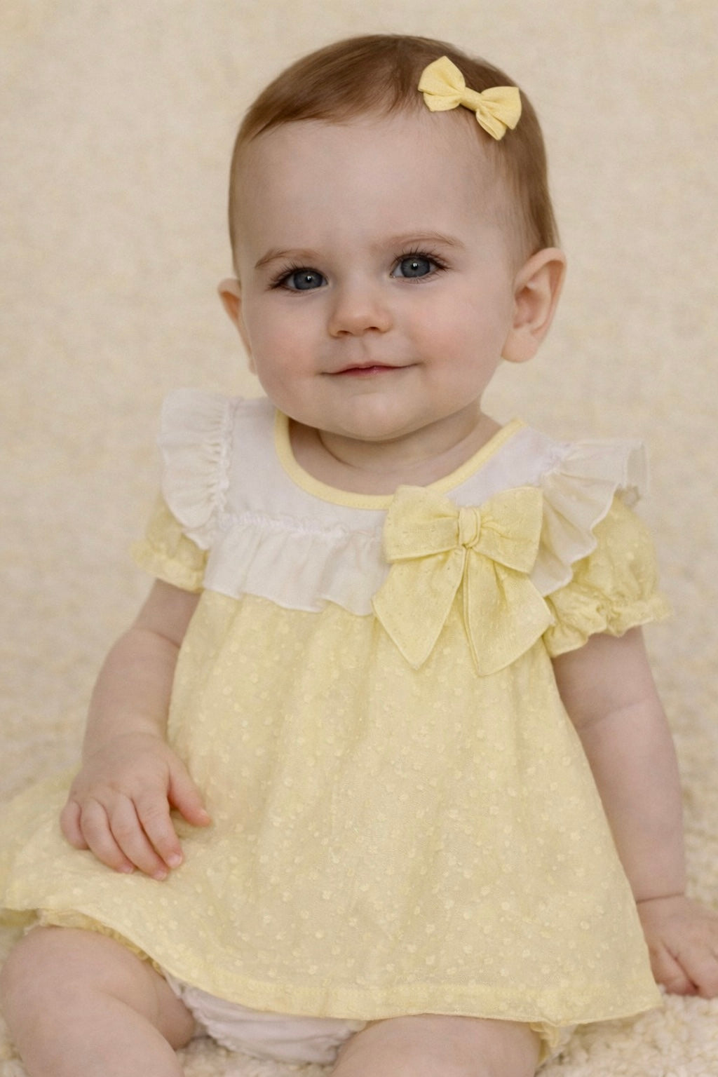 SS25 Baby Girls Lemon Dress & Knickers | Spanish Designer Clothing ...
