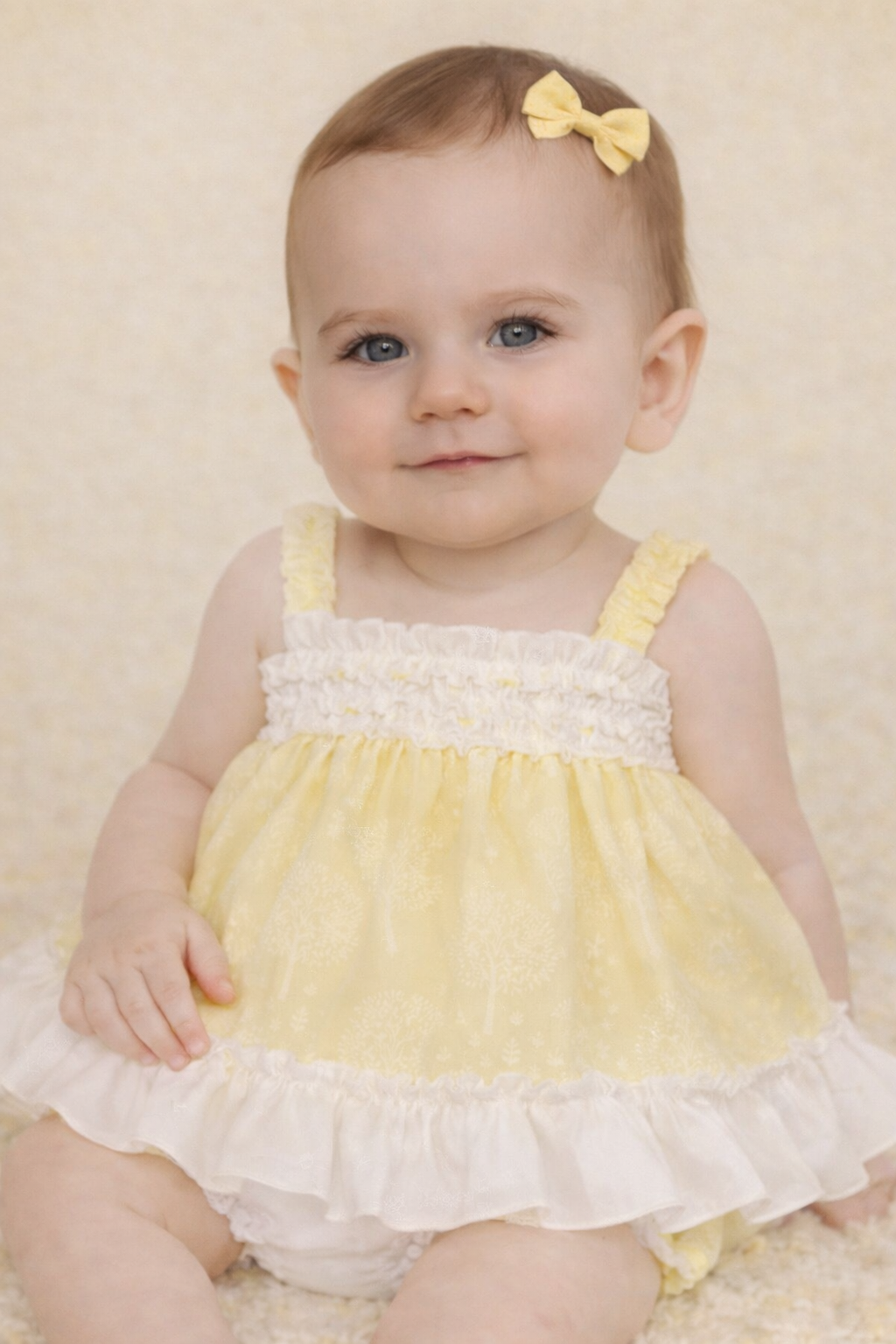 SS25 Baby Girls Lemon Ruffle Dress | Spanish Designer Clothing – Dainty ...