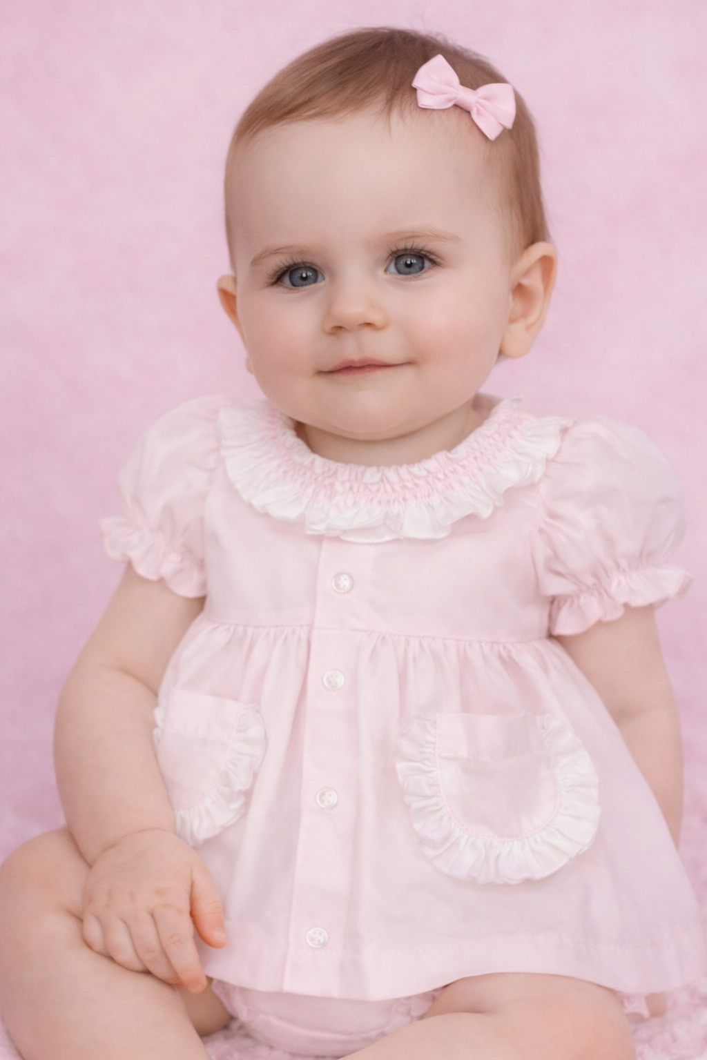 SS25 Baby Girls Pink Dress & Knickers | Spanish Designer Clothing ...