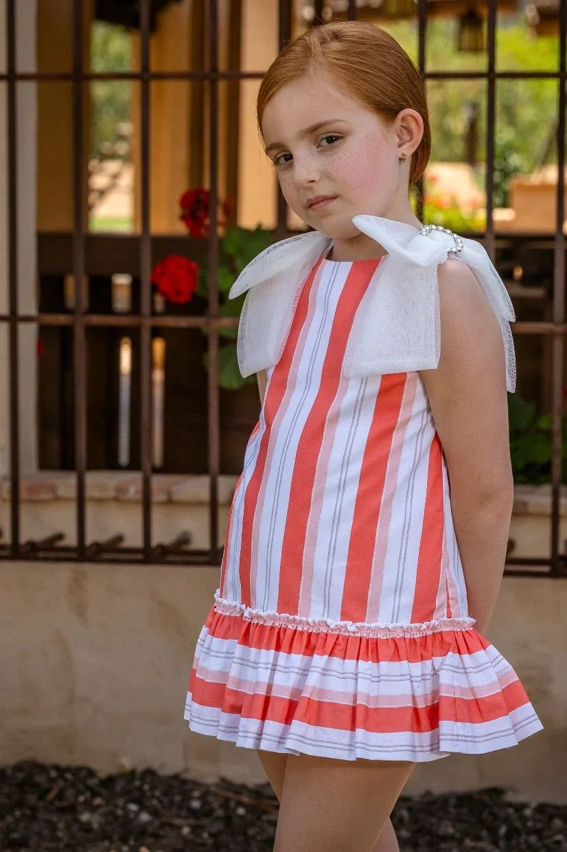 SS25 Rochy Girls Coral Candy Tulle A Line Dress